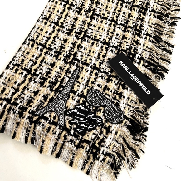 Karl Lagerfeld | Accessories | Nwt Karl Lagerfeld Paris Tweed Scarf ...